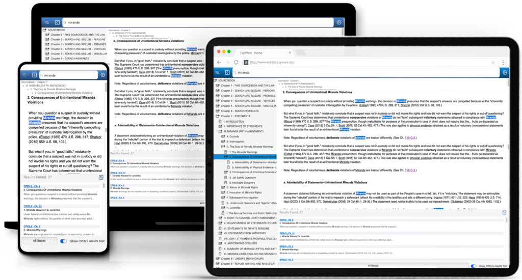 CopWare - California Peace Officers Legal Sourcebook